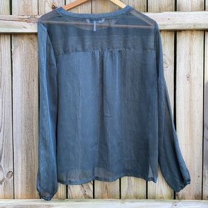 French Connection | Tops | Euc French Connection Green Sheer Blouse ...